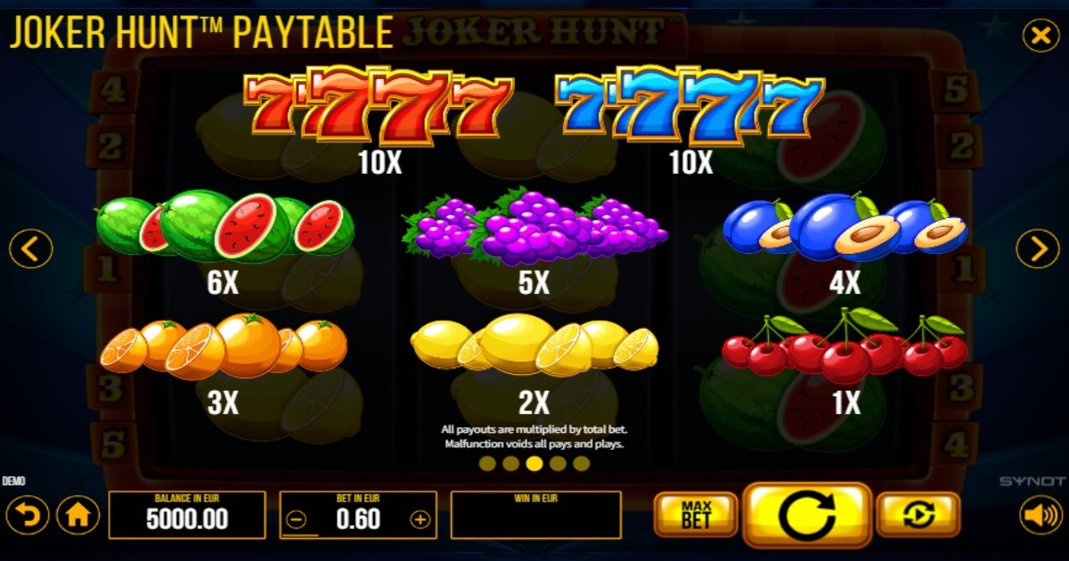 Joker Hunt slot symbols